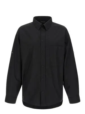 Balenciaga Long-sleeved Oversized Shirt - Black
