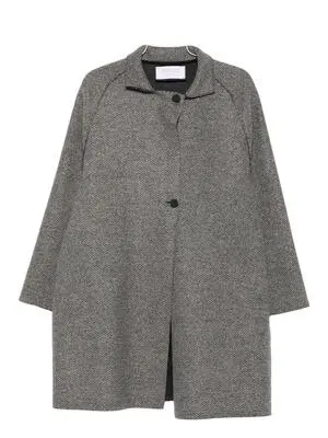 Harris Wharf London Textured Stand-collar Coat - Gray