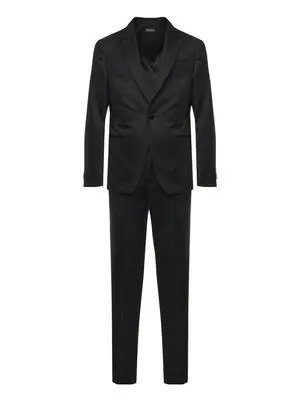 Zegna Two Piece Tailored Suit - Black