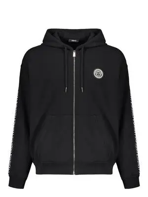 VERSACE Versace Zip-Up Drawstring Hoodie With Medusa Emblem