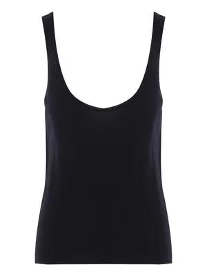 Saint Laurent Saint Laurent Sleeveless Round Neck Tank Top With Logo Black