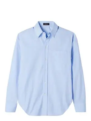 Wardrobe.NYC Oversize Logo Shirt With Button Front - Blue