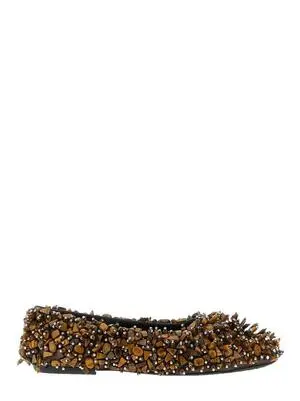 Dries Van Noten Square Toe Ballet Flats - Brown