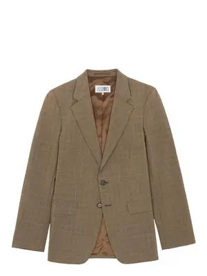 MAISON MARGIELA Check Suit Jacket - Brown