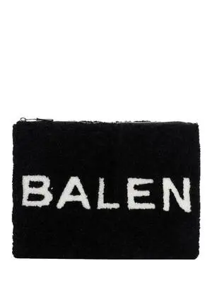 Balenciaga Logo Printed Pouch - Black