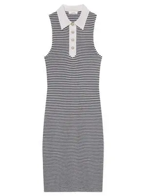 FRAME Sleeveless Striped Midi Dress - Gray