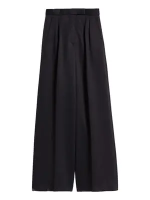 Max Mara Zinnia Pleated High Waist Wide Leg Pants - Black