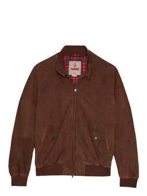 BARACUTA G9 Suede Bomber Jacket - Red