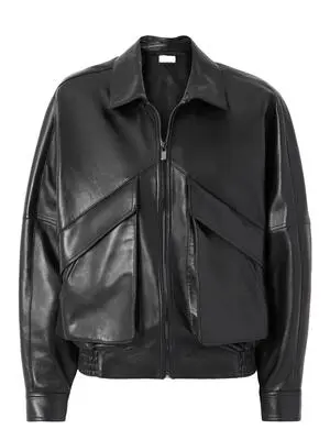 Magda Butrym Long-sleeved Leather Jacket - Black