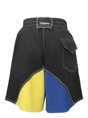 We11Done Spliced Design Shorts - Black