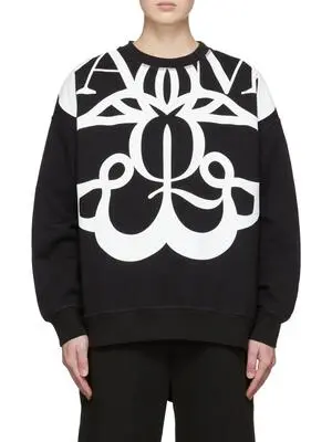 ALEXANDER MCQUEEN Alexander McQueen Graffiti Print Crew Neck Sweater