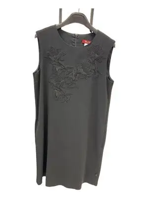Max Mara Sleeveless Dress With Applique - Black