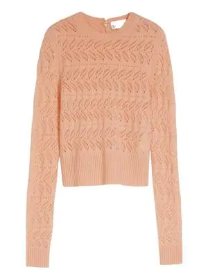 Sportmax Perforated Crewneck Knitted Jumper - Nude