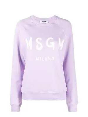 MSGM Logo Crewneck Sweatshirt - White