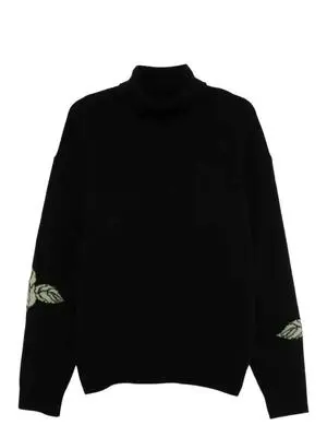 Nanushka Rose Embellished Wool Turtleneck Sweater - Black