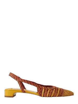 Gabriela Hearst Perro Woven Leather Slingback Pumps - Brown