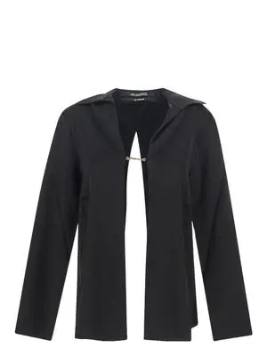Jacquemus Le Papier" Logo Plaque Blouse - Black