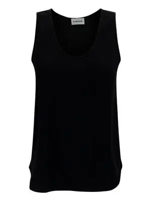 P.a.r.o.s.h Crewneck Satin Tank Top - Black