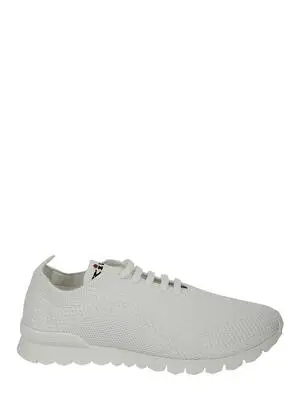 Kiton Logo Embroidered Knit Sneakers - Gray