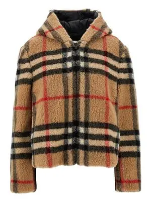 Burberry Checked Hooded Jacket - Collection Beige