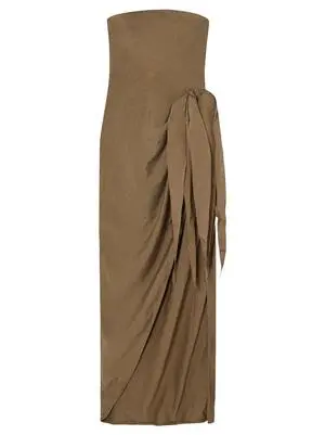 CULT GAIA Cult Gaia Strapless Maxi Dress With Laminated Straps
