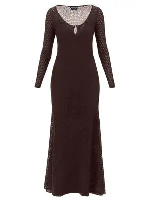 TOM FORD Crochet Knit Maxi Dress - Black