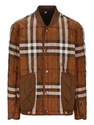 Burberry Checked Quilted Jacket - Brown