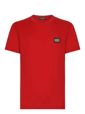 Dolce & Gabbana Dolce  Gabbana Branded-Tag Crewneck T-Shirt Red