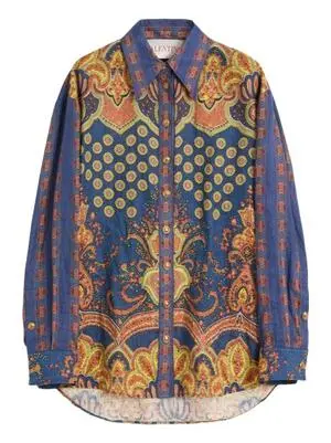 Valentino Garavani Printed Cotton Shirt - Indaco/multicolor
