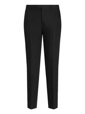 Etro Wool And Mohair Slim-fit Trousers - Black