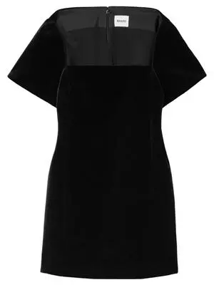 Khaite Benji Velvet Mini Dress - Black