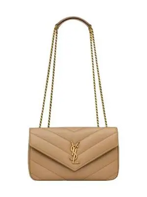 Saint Laurent Saint Laurent Loulou Matelassé Small Shoulder Bag Nude