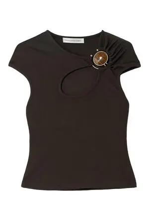 CHRISTOPHER ESBER Christopher Esber Ribbed Knit Cut Out T-Shirt