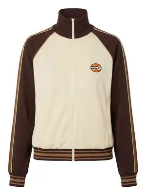 Gucci Logo Web-stripe Zip-up Jacket - Nude