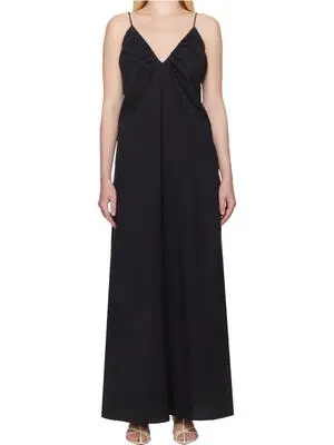 RÓHE Pleated Slip Dress - Black