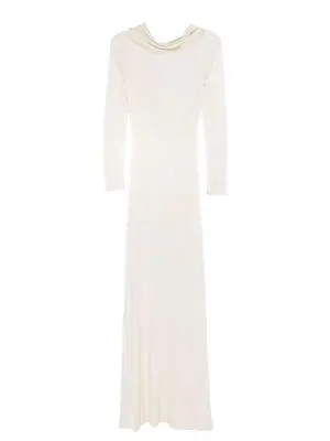 AYA MUSE Fine-knit Ultra-long Dress - White