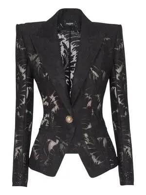 Balmain Single-breasted Lace Jacket - Black