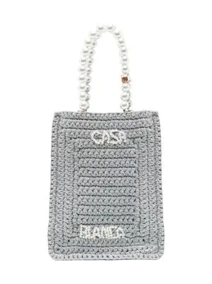Casablanca Casablanca Logo Embellished Tote Bag Gray