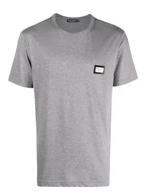 Dolce & Gabbana Dolce  Gabbana Branded-Tag Crewneck T-Shirt Grey