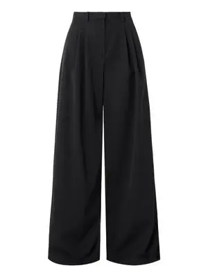 Magda Butrym Pleated Wool Wide-leg Trousers - Black