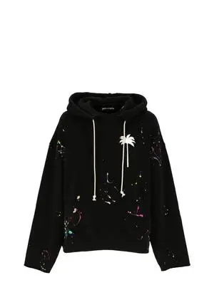 Palm Angels Splash Ink Hoodie - Black