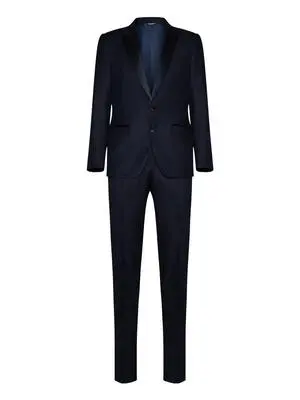 Dolce & Gabbana Dolce Gabbana Single-breasted Pressed Crease Tailored Suit - Black