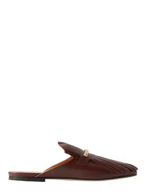 TOD'S Tod's Embellished Fringed Leather Slippers