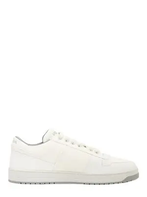 Prada Low-top Lace-up Sneakers With Embellished Branding - Ivory