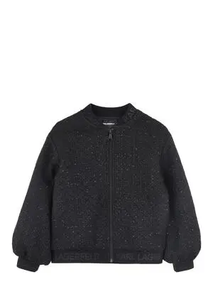 Karl Lagerfeld Textured Long-sleeve Bomber Jacket - Black