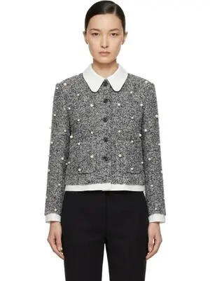 MARISSA CHIARA Marissa Chiara Embellished Pearl Button-Front Jacket