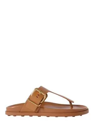 TOD'S Tod's Buckled Leather Sandals Tan