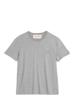 Valentino Garavani Logo Patch Crewneck T-shirt - Gray