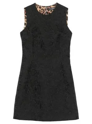 Dolce & Gabbana Floral Jacquard Mini Dress - Black