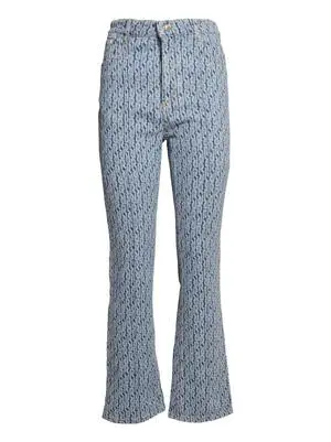 Rabanne Logo Jacquard Flared Jeans - Gray